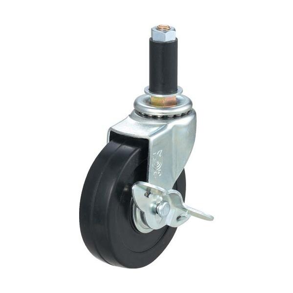 [特長]●溶接やめねじなどの必要がなく、取り付けが簡単なキャスターです。[仕様]●許容荷重(daN)：40●許容荷重(kgf)：40.8●車輪径D(mm)：75●車輪幅(mm)：21●取付高H(mm)：97●軸長L(mm)：38●パイプ径d...