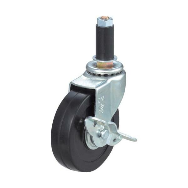 [特長]●溶接やめねじなどの必要がなく、取り付けが簡単なキャスターです。[仕様]●許容荷重(daN)：40●許容荷重(kgf)：40.8●車輪径D(mm)：75●車輪幅(mm)：21●取付高H(mm)：97●軸長L(mm)：38●パイプ径d...