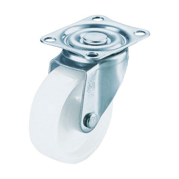 [特長]●走行性、耐荷重性を備えた小型キャスターです。[仕様]●許容荷重(daN)：60●許容荷重(kgf)：61.2●車輪径D(mm)：100●車輪幅(mm)：25●取付高H(mm)：122●取付座A(mm)：100●取付座B(mm)：5...