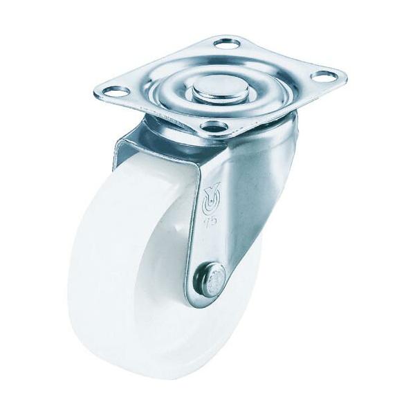 [特長]●走行性、耐荷重性を備えた小型キャスターです。[仕様]●許容荷重(daN)：80●許容荷重(kgf)：81.6●車輪径D(mm)：75●車輪幅(mm)：25●取付高H(mm)：93●取付座A(mm)：70●取付座B(mm)：58●取...