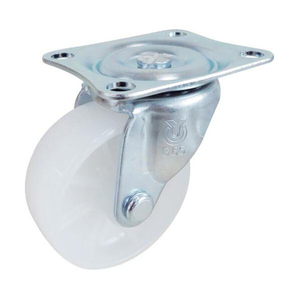 [特長]●標準的な小型キャスターで、最小のサイズから取りそろえています。●標準的な小型キャスターです。最小サイズから取り揃えています。耐摩耗性に優れたナイロン車輪を使用しています。[仕様]●許容荷重(daN)：55●許容荷重(kgf)：56...