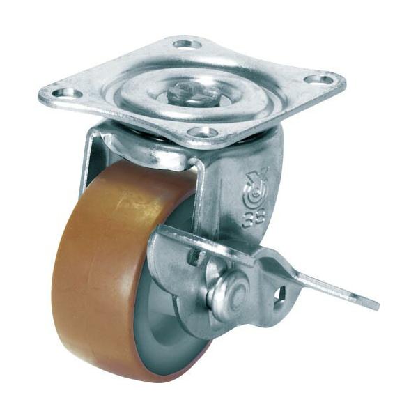 [特長]●標準的な小型キャスターです。最小サイズから取りそろえています。●ウレタン車輪は耐油性、耐摩耗性に優れています。[仕様]●許容荷重(daN)：28●許容荷重(kgf)：28.6●車輪径D(mm)：38●車輪幅(mm)：16●取付高H...