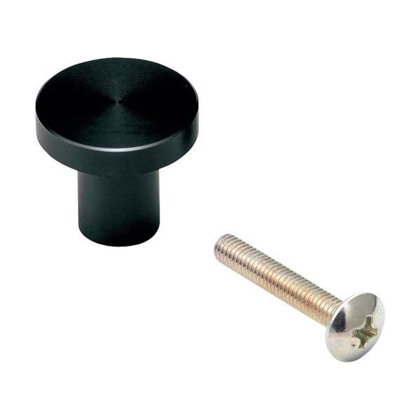 [特長]●ロングセラーで、シンプルなデザインのつまみです。●ブラックが新しく加わりました。[仕様]●ブラックアルマイト処理[セット内容／付属品]●十字穴付トラス小ねじM4×25