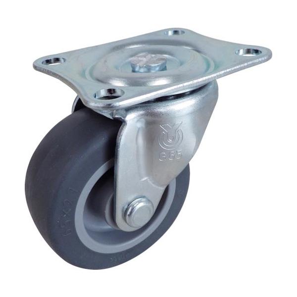 [特長]●標準的な小型キャスターです。●床面に跡が付きにくい材質です。●床面を汚しにくいエラストマー車輪を使用しています。[仕様]●許容荷重(daN)：40●許容荷重(kgf)：40.8●車輪径D(mm)：65●車輪幅(mm)：27●取付高...