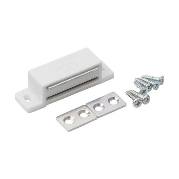 [特長]●シンプルで使いやすい構造です。[仕様]●エコノミーマグネットキャッチW型MC−EL−W140−050−06[材質／仕上]●本体：ポリエチレン（PE）●ヨーク：鋼（SPCC）●磁石：フェライト●受座：鋼（SPCC）[セット内容／付属...