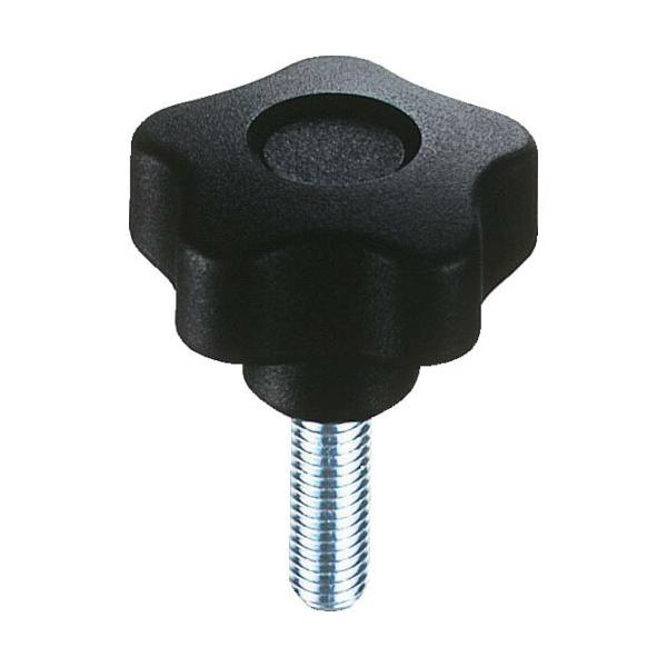 [特長]●ハンド操作にフィットする五角形タイプのノブです。[仕様]●外径(mm)：32●ノブ高さ(mm)：23●ねじ寸法：M6×1.00●ねじ長さ(mm)：20●耐熱温度(℃)：90℃●おねじタイプ[材質／仕上]●ノブ:ポリプロピレン（PP...