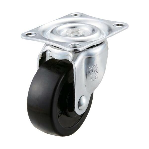 [特長]●標準的な小型キャスターで、最小サイズから取りそろえています。[仕様]●許容荷重(daN)：30●許容荷重(kgf)：30.6●車輪径D(mm)：50●車輪幅(mm)：20●取付高H(mm)：65●取付座A(mm)：59●取付座B(...