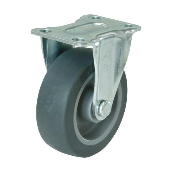 [特長]●標準的な小型キャスターです。●床面に跡が付きにくい材質です。●床面を汚しにくいエラストマー車輪を使用しています。[仕様]●許容荷重(daN)：50●許容荷重(kgf)：51●車輪径D(mm)：75●車輪幅(mm)：27●取付高H(...