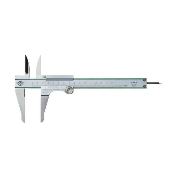 [特長]●内側用ジョウ・外側用ジョウの長さが標準品よりも長くなっています。[用途]●狭深部の内・外側測定に。[仕様]●測定範囲(mm)：0〜150●最大許容誤差(mm)：±0.07●最小表示(mm)：0.05●外側用ジョウ(mm)：64●内...