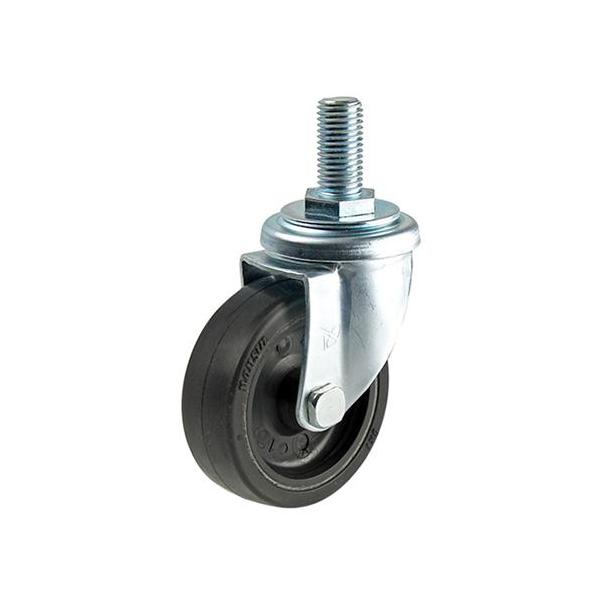 [特長]●・シンプルデザイン。●・金具はユニクロームメッキ仕上げです。●・オプション:専用スパナ。[仕様]●・車輪:EM●・車輪種類:ゴム●・許容荷重(N):600●・許容荷重(kgf):61●・始動力(daN):10.80●・旋回始動力(...