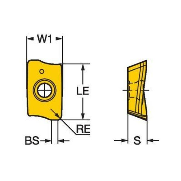 [特長]●コロミル390用チップ。 ●シャープな切刃で低抵抗。 ●刃先が正確なネジレ設計になっているため、精密研磨のソリッド工具に限りなく近い寸法精度が得られます。[仕様]●加工分野：Milling, general ●最大切込みAPMX(...