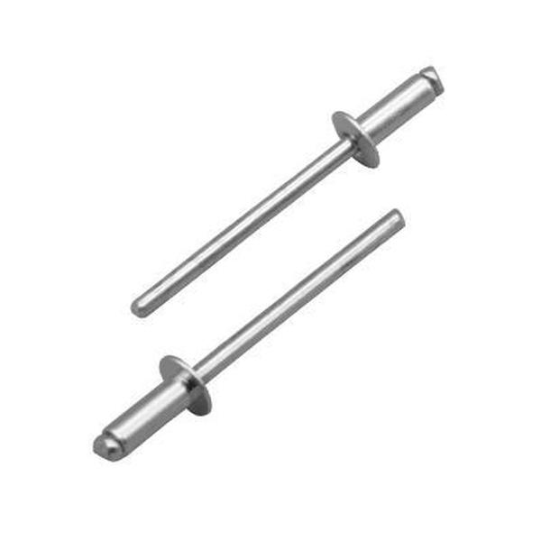 [特長]●コストパフォーマンスに優れた使いやすいリベットです。 ●手に優しいマンドレル先端形状[仕様]●適合ノーズピース：3.2 ●下穴径(mm)：φ3.3〜3.4 ●適正かしめ板厚(mm)：MIN6.4〜MAX8.0 ●寸法(mm)：L1...