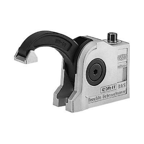 [特長]●マシンスピードクランプ ●組み立て、ドリル穴あけ、機械加工に適した押え道具 ●締め付け圧16,000N。[仕様]●開き(mm)：97(最大) ●フトコロ(mm)：60