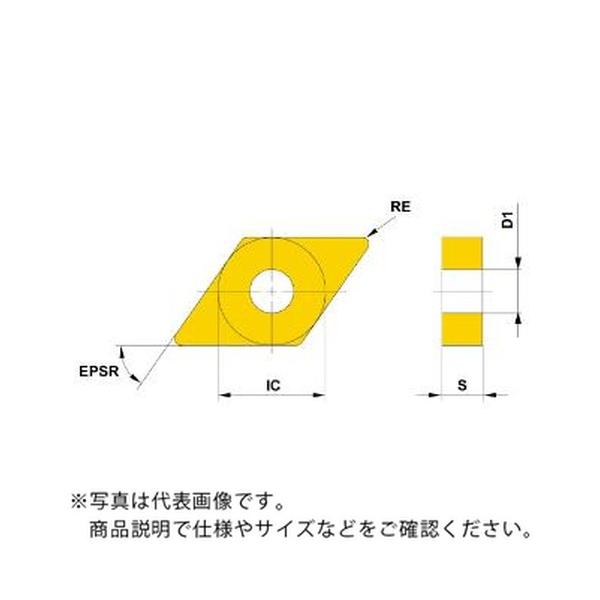 [特長]●旋削用インサートです。[用途]軽切削[仕様]●頂角(°)：55 ●インサート厚さ［記号］(mm)：4.76 ●コーナー半径［記号］(mm)：0.4 ●勝手［記号］：なし［N］ ●ブレーカ：LP ●内接円IC：12.7 ●インサート...