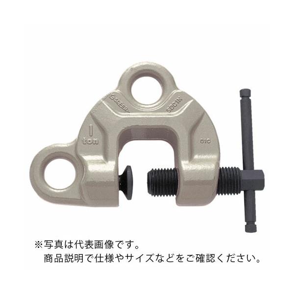 [特長]●吊り上げ穴が2つあり、吊り上げ、吊り下げ、横引き、反転などあらゆる作業ができる万能型です。●スクリューカムと円弧状カム（特殊スプリング式）の締め付け機構で無負荷状態でもクランプは確実なグリップを保持し負荷中の耐振性も優れています。...