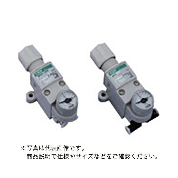 [特長]●コンパクト、省スペース逆流機能内蔵タイプです。[仕様]●設定圧力(MPa)：0.05〜0.35●接続口径：ワンタッチ継手Φ6●全長(mm)：85●使用流体：圧縮空気●流体温度(℃)：5〜60●最高使用圧力(MPa)：1