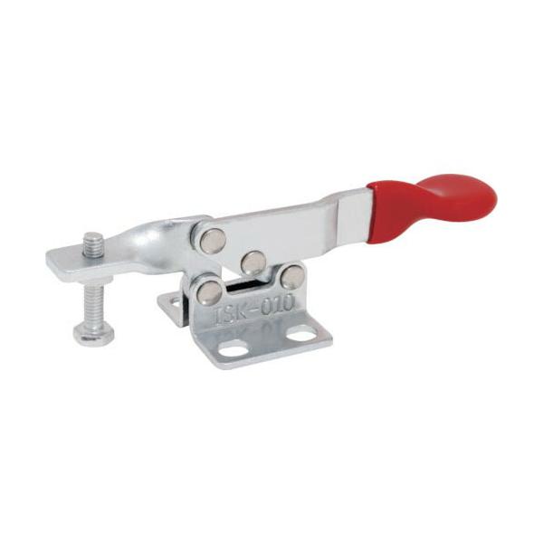 [特長]●溶接治具、組立治具、検査治具、加工治具に最適です。[仕様]●全長(mm)：91●締圧力(kN)：0.2●付属ボルト径：M4×20●クランプアーム移動角度(°)：70●ハンドル操作角度(°)：75●締付力(kN)：0.2●下方押え型...