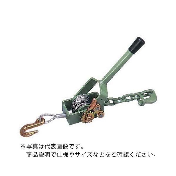 [特長]●ハンドル操作も軽く、効率のよい荷締めができます。●いつまでも美しい焼付塗装です。[用途]●大型トラック用[仕様]●品番：ONR−8●安全荷重(kg)：800●ワイヤーの長さ(mm)：1.7[材質／仕上]●鋼管ハンドルタイプ。