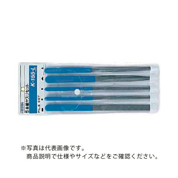 [特長]●用途に合わせて選べる汎用性の高いヤスリセットです。[仕様]●全長(mm)：215●刃長(mm)：110●セット入数(本)：5●仕上がりタイプ：5本組上目45●ヤスリ目：上目45●断面形状：丸／半丸／平／三角／角●ケース寸法：220...