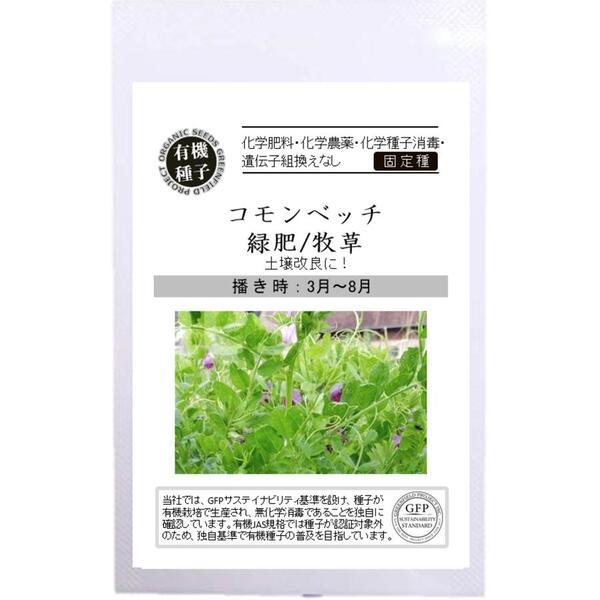 コモンベッチ 緑肥 牧草 種 オーガニック 固定種 有機種子緑肥として、牧草として使用できます。窒素固定を促し、土壌改良にも有効です。緑肥として使用する場合、秋まきの場合は一般的には4〜5月頃に細断して枯れた頃にすき込みますが、後作にあわせ...