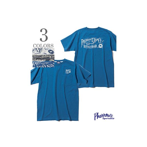 PHERROW'S フェローズ 半袖|ポケット|プリントTシャツ『PHERROW'S DENIM Co. POCKET SST』【アメカジ・ワーク】26S-PPT1