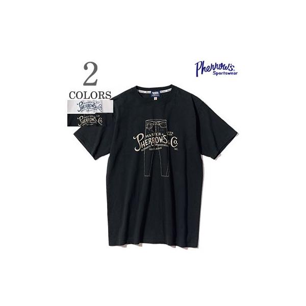 PHERROW'S フェローズ 半袖|ロゴ|プリントTシャツ『Pherrow's Jeans SST』【アメカジ・カレッジ】26S-PT3