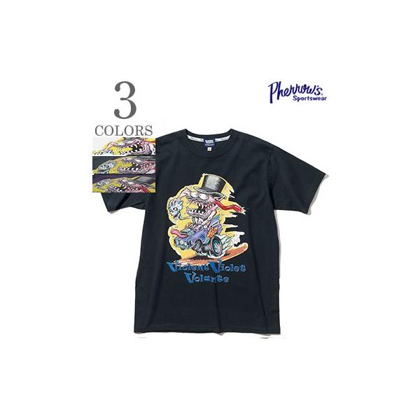 PHERROW'S フェローズ 半袖|プリントTシャツ『Violent Violet Volante SST』【アメカジ・ホットロッド】26S-PT8