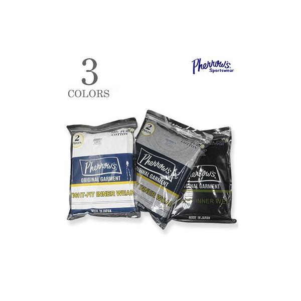 PHERROW'S フェローズ 半袖|無地|パックTシャツ『2PACK TEE』【アメカジ・カレッジ】2PACK-TEE