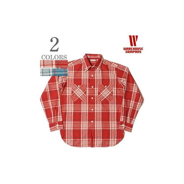 WAREHOUSE（ウエアハウス） 長袖 コットンリネン チェック ワーク