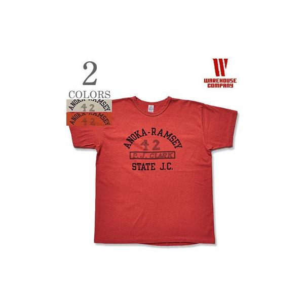 WAREHOUSE 2nd hand ウエアハウス 半袖|19/-天竺|セコハン|ONE WASH|プリントTEE『ANOKA-RAMSEY SST』【アメカジ・カレッジ】4064-ANOKA