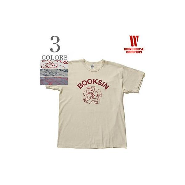 WAREHOUSE 2nd hand ウエアハウス 半袖|19/-天竺|セコハン|ONE WASH|プリントTEE『BOOKSIN SST』【アメカジ・カレッジ】4064-BOOKSIN
