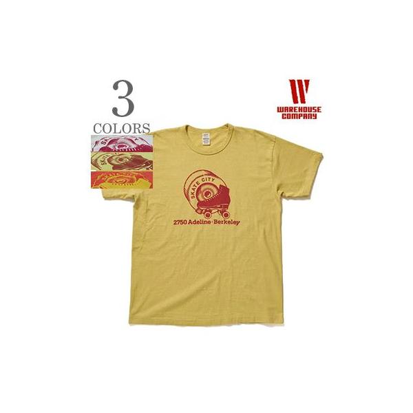 WAREHOUSE 2nd hand ウエアハウス 半袖|19/-天竺|セコハン|ONE WASH|プリントTEE『SKATE CITY SST』【アメカジ・カレッジ】4064-SKATE