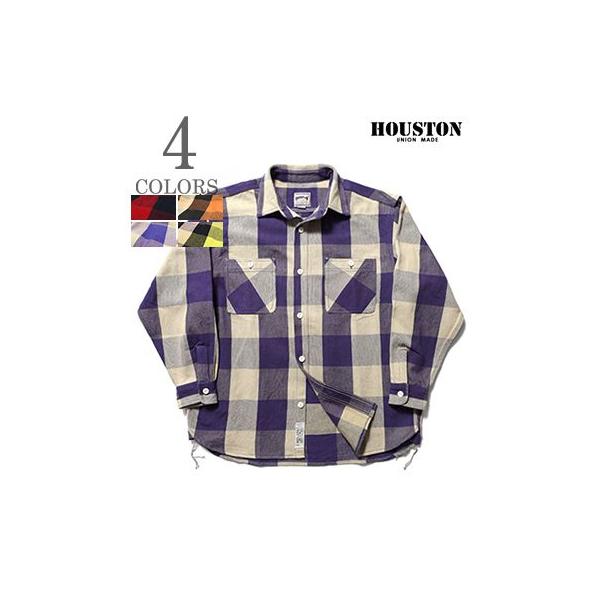 HOUSTON ヒューストン 長袖|ビエラ|ワークシャツ『BLOCK CHECK VIYELLA SHIRT』【アメカジ・ワーク】40958
