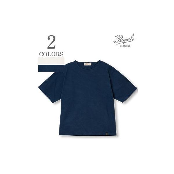 PREQUEL プリクエル 半袖|スティッフコットン|クルーネック|Tシャツ『Stiff Cotton T-shirt』【アメカジ・カレッジ】C1006