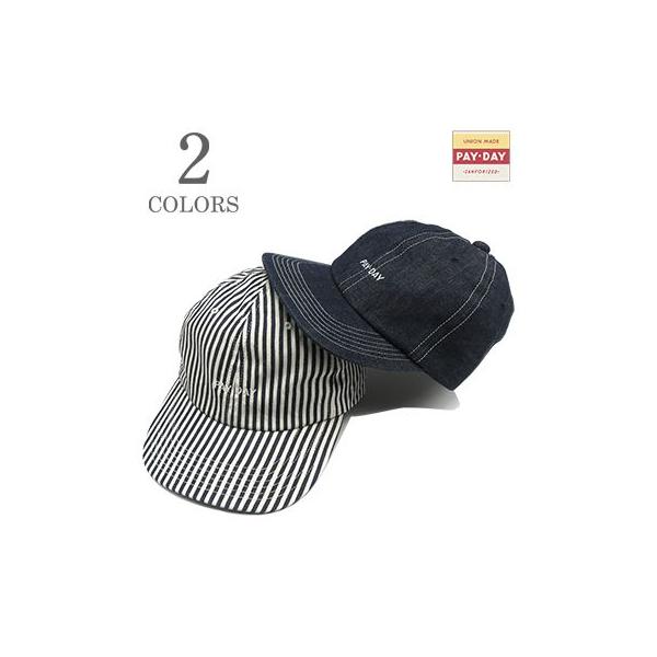 PAYDAY ペイデイ デニム|ヒッコリー|ストラップバック|ベースボールキャップ『Embroidery Vintage Cap』【アメカジ・ワーク】PD29-AC