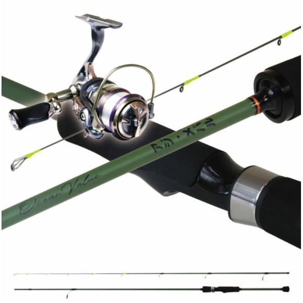 ロッド全長…約224cm仕舞寸法…約115cm継数…2自重…約96g先径/元径…約0.6mm/約8.0mm（リールシート上部）適応リグウェイト…0.8〜10.0gリールギヤ比…5.2：1自重…203ｇボールベアリング…5BB+1糸巻量…ナイ...