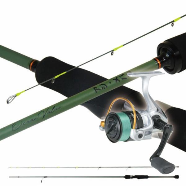 気軽に楽しめる釣りのひとつ”アジ・メバルゲーム”のセットがおり釣具オリジナルシリーズ「オーシャンバリュー」から登場初めてライトなショアゲームロッドに触れる方にも扱いやすい長さの専用ロッドとマッチするアブガルシアのスピニングリールの組み合わせ...