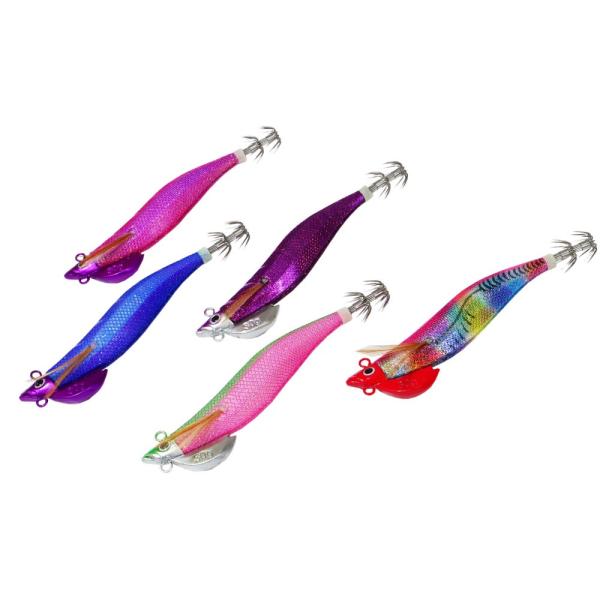 ティップランエギングのカラーローテに便利な専用エギ5本セット。自重30gの中量ウェートで様々なポイントに対応し、安定したフォール姿勢をキープしてターゲットにアピールします。カラーは実績の高い厳選5色をラインアップ。状況に応じたローテーション...