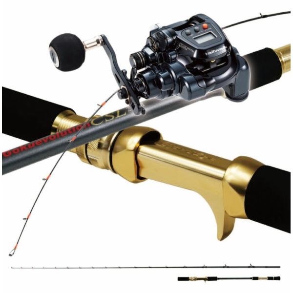 カーボンソリッド、アルミトリガーシート装着といったユニークな存在のロッド「CSL」シリーズと小型電動リールを組み合わせたセットです。眺めの仕掛けを使ったライトゲームや、竿を曲げて釣りたい人にはうってつけの竿です。ライトヒラメ、マハタ釣りには...