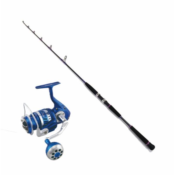 ブリ、ヒラマサなどの大型青物、カツオ、メジや根魚を対象にした、ジギングタックルのセット。おり釣具が販売する定番ジギングロッドの中でも、安定的な人気を誇るロッド「Gokuevolution JiggingPower 5.4ft 300g Pu...