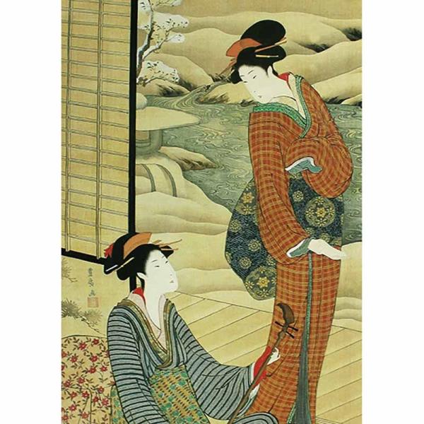 歌川豊広　(画像はページ下部でご確認ください。)1.音じめ合わせ美人　2.河辺の納涼美人