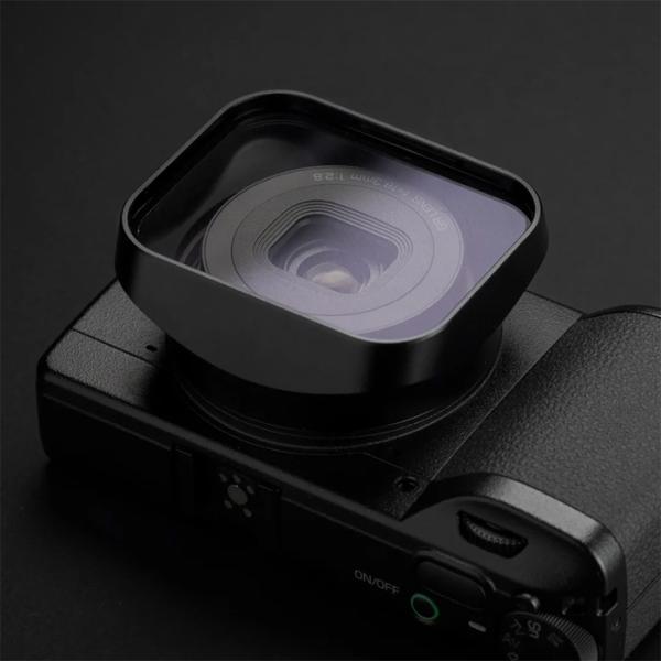 SQUAREHOOD RICOH GR IVシリーズ専用アルミフード｜GLASS｜Type 1プロテクト、Haze10%拡散から選べるフィルター組込モデル