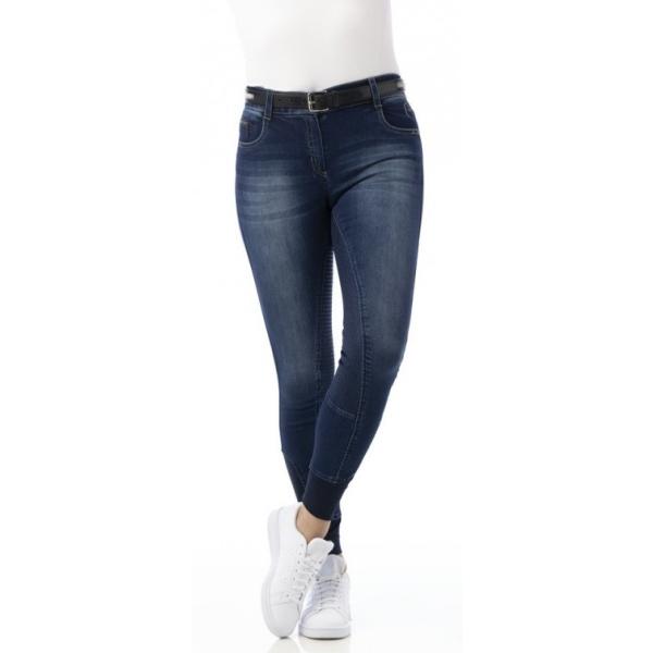 乗馬でおしゃれが楽しめる乗馬用品,キュロットデニムなのにストレッチの履き心地抜群のニーパッチタイプ生地は薄くはないですがソフト色：デニムカラースリムなラインなのでモモ周りがフィットしやすいです。サイズ表　ウエスト-ヒップ：股下全て70ｃｍE...