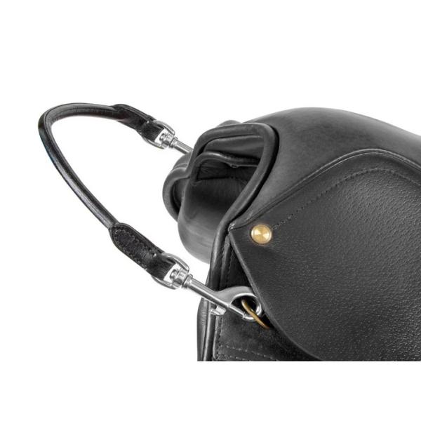 ワンタッチタイプのサドルホルダーいざという時の命綱です。初心者の方はもちろん、駆歩練習にも欠かせません。色はブラックと明るめの茶色のハバナ単品購入時送料￥200（一般郵便配送）ご注文後の金額訂正です