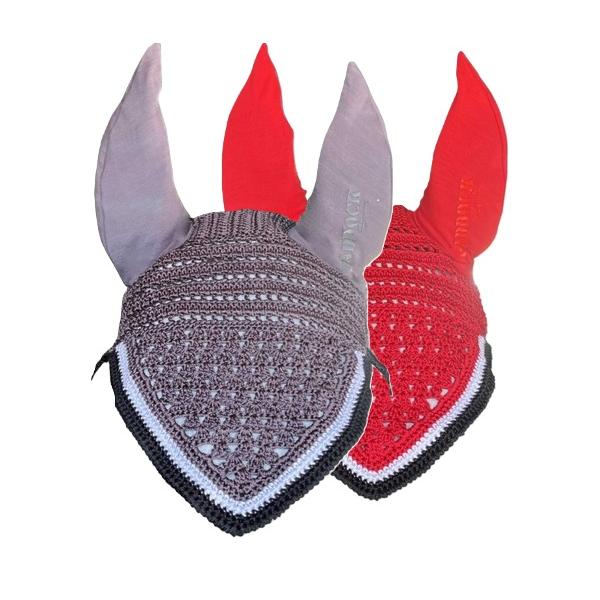 ＜美しいV字型で頭にぴったりフィット＞PADDOCK イヤーネットは、厚手の編み込みが特徴で、馬の頭にぴったりとフィットするV字型のデザインが魅力です。耳部分は伸縮性がありやわらかいので耳にフィットしやすいです頭部全体を覆うデザインが馬が動...