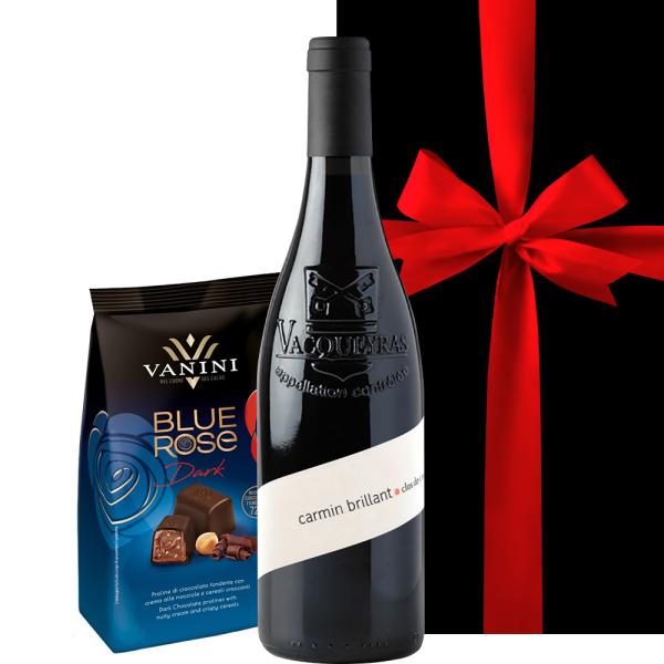 〜ギフト内容＆おすすめポイント〜南フランス赤ワインと、イタリアのプラリネミルクチョコレートの詰め合わせ。ワイン好きな方にきっと喜ばれる贈りものです。誕生日や記念日のお祝いに、お世話になった方へのお礼ギフトにおすすめ。●赤ワイン VACQUE...