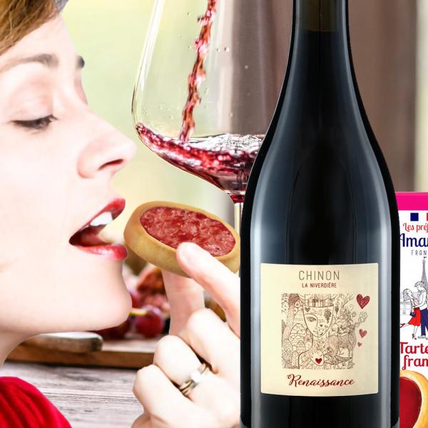 ●ギフトのおすすめポイントフランス・ロワールの洗練されたエレガントな味わいの赤ワインと フランス産のかわいらしいラズベリータルトクッキーのセッ●ワインクロ・ド・ラ・ニヴェルディエール「シノン・ルネッサンス」CLOS DE LA NIVERD...