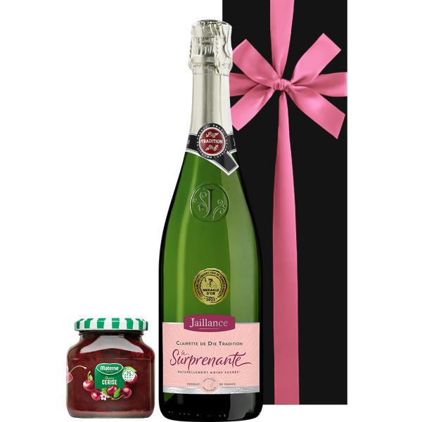 【発売日：2024年01月25日】スパークリングワイン＆チェリーコンポートのセット。伝統的な製法で造られたフランスのスパークリングと、甘酸っぱいフレッシュな味わいのチェリーコンポートをセットにしました。 コンポートはパンやヨーグルト、チーズ...