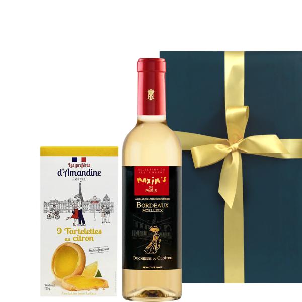 【発売日：2021年08月26日】人気の定番商品がセットになりました！フランスの有名ブランド、マキシム・ド・パリの白ワインは飲みやすいハーフボトルサイズ。レモンタルトクッキーとの組み合わせです。●白ワイン（やや甘口/375ml/2021年）...