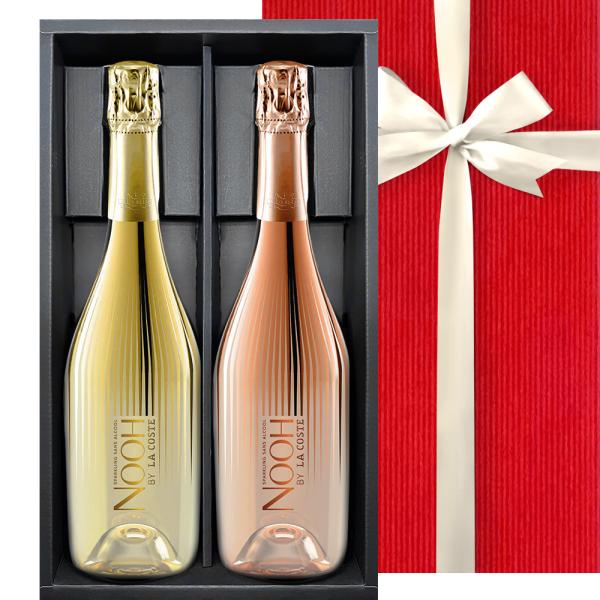 ●ギフトのおすすめポイントブドウのアロマを保持したまま、アルコールだけを取り除く「減圧蒸留」による、本格的な味わいのノンアルコールスパークリングワイン、白とロゼの2本セット。シャンパンのような繊細な味わいはお食事とのペアリングにもぴったり！...